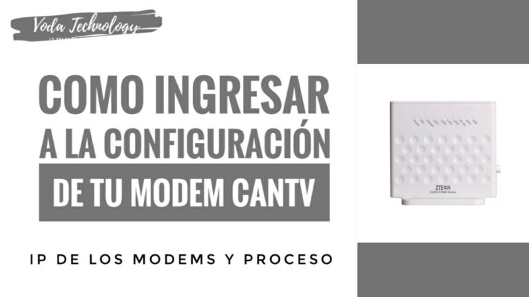 Cómo configurar el ip de mi modem cantv - Mundowin