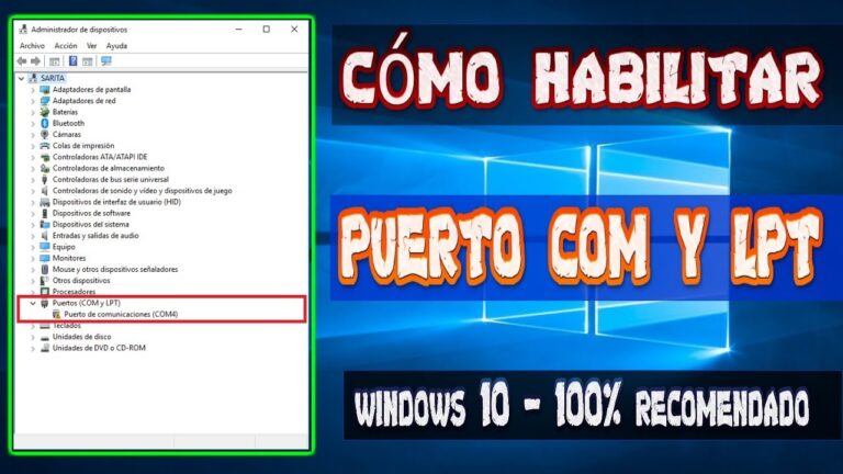 Cómo configurar puerto com en windows 10 - Mundowin