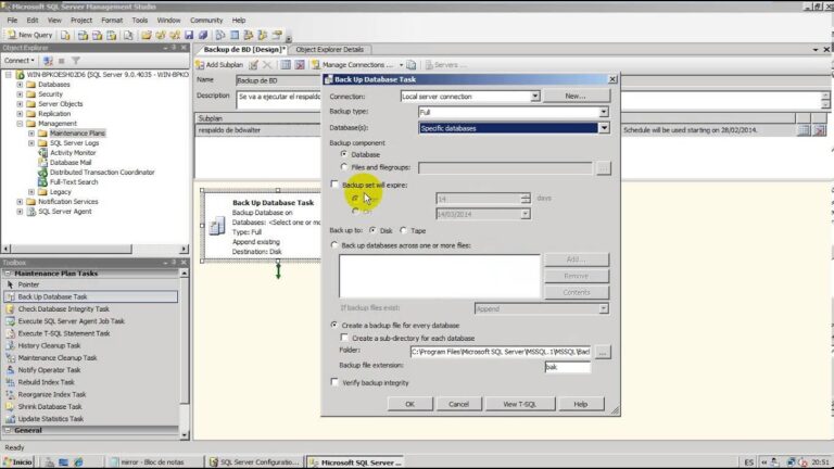 Cómo configurar backup automatico sql server 2008 r2 - Mundowin