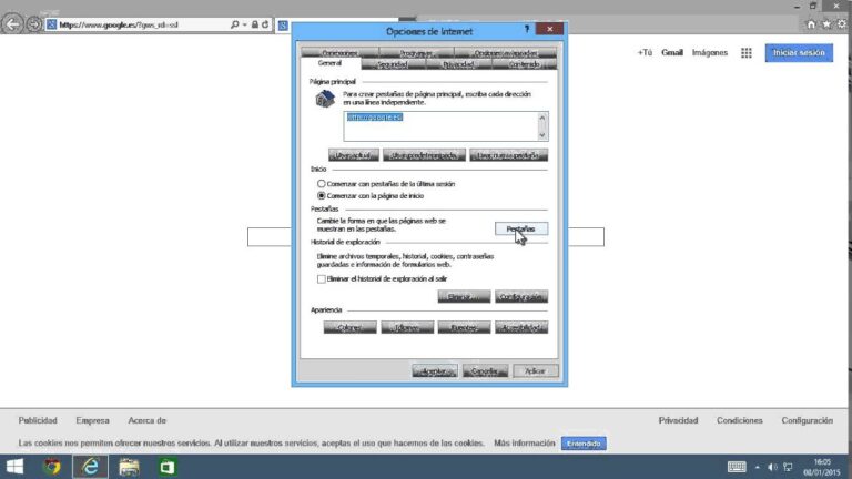 Cómo configurar pagina nueva pestaña internet explorer - Mundowin